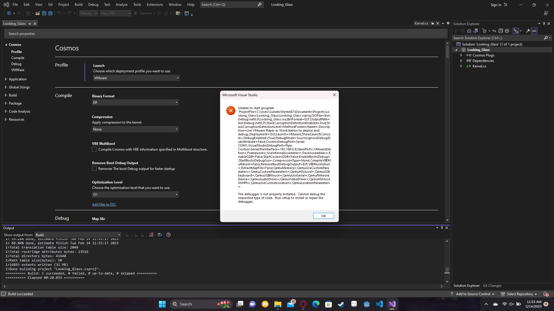 Debugger Fails On Startup · Issue #2579 · CosmosOS/Cosmos · GitHub