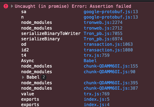 `Assertion failed` during sign · Issue #446 · tronprotocol/tronweb · GitHub