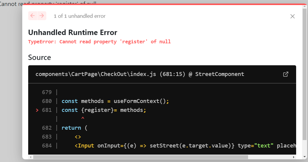 Cannot read property 'register' of null · react-hook-form · Discussion #5133 · GitHub