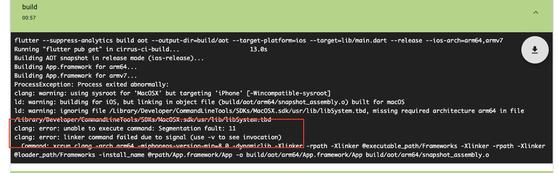 Can Not Build Release App With Ffi On Ios Arm64 Ld Segfaults · Issue 39916 · Flutterflutter