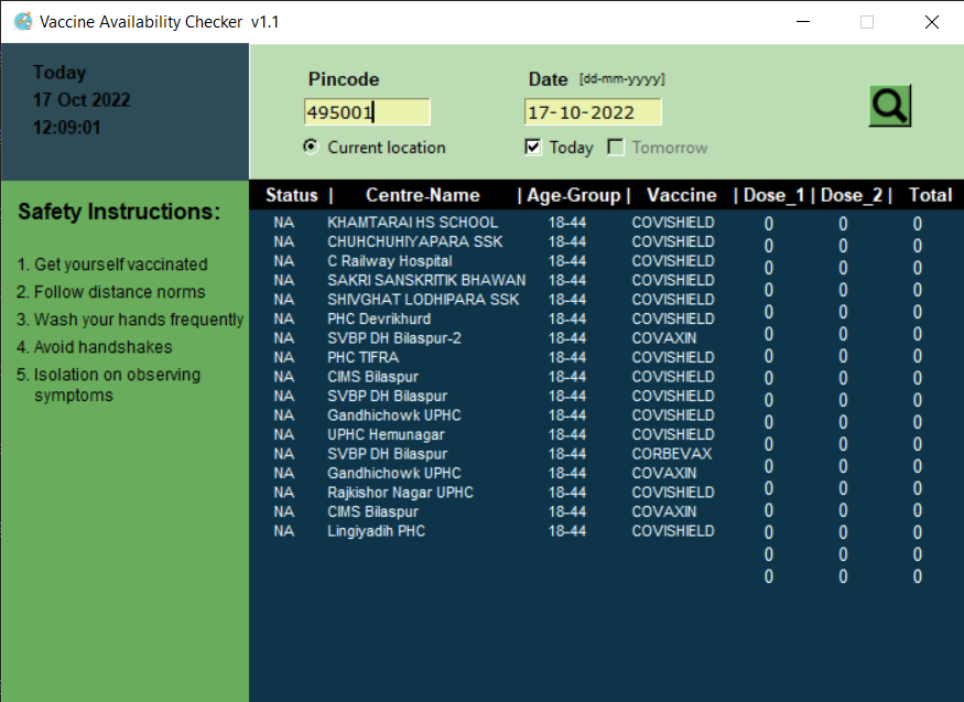 GitHub - Insane-creature/GUI-Vaccine-availability-checker: This app is used to find available ...