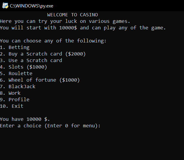 GitHub - AnuyogJain/Casino-Simulation