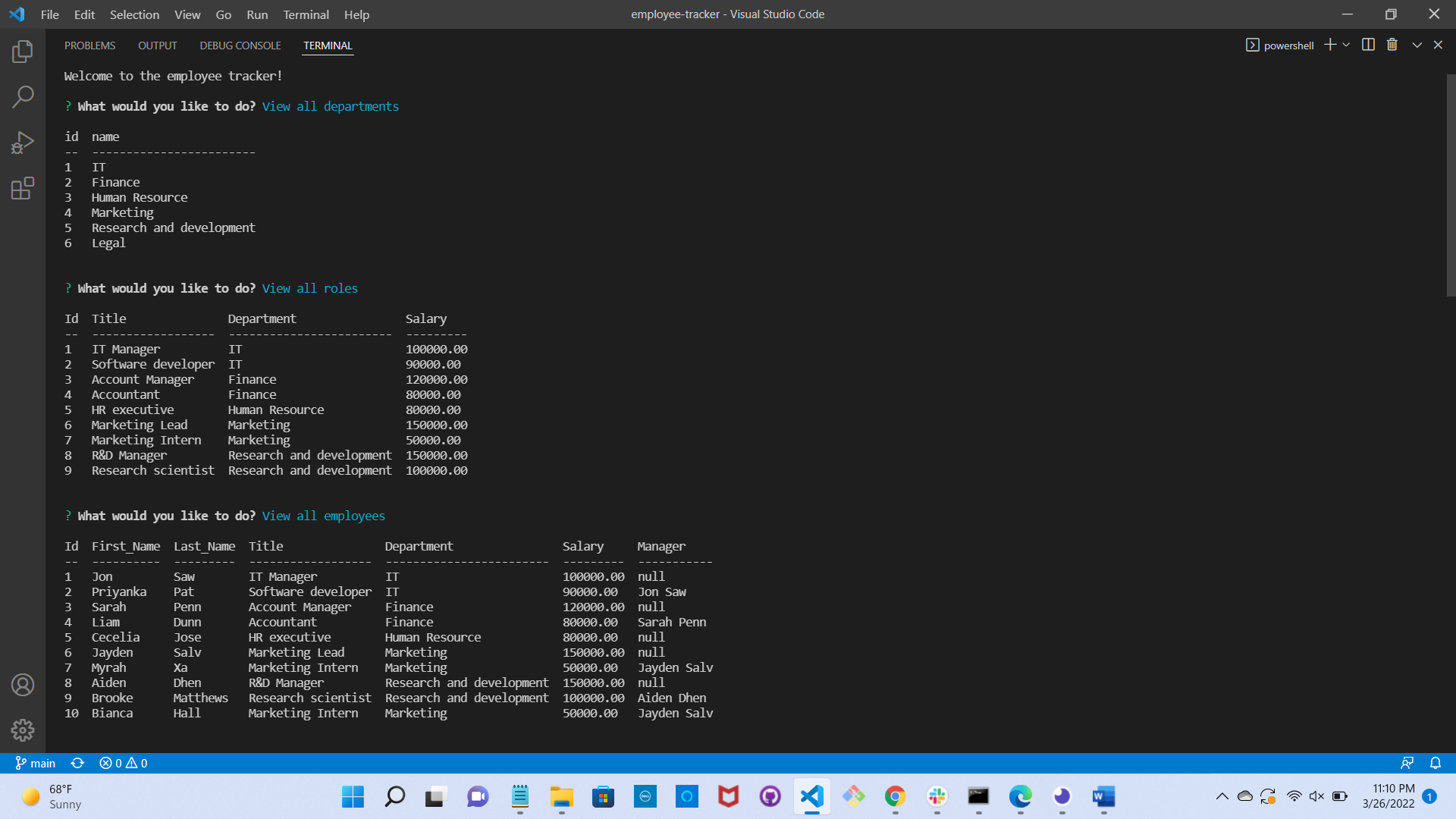 GitHub - pdhende/employee-tracker: A robust Content Management System used to maintain and ...