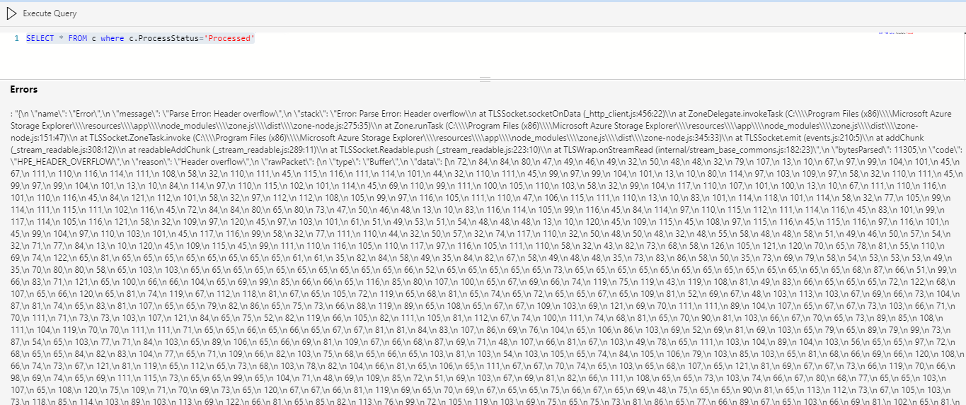 Cosmos DB results in Parse Error: Header overflow (HPE_HEADER_OVERFLOW) · Issue #3161 ...