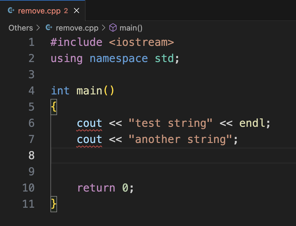 Undue C++ namespace std error · Issue #185878 · microsoft/vscode · GitHub