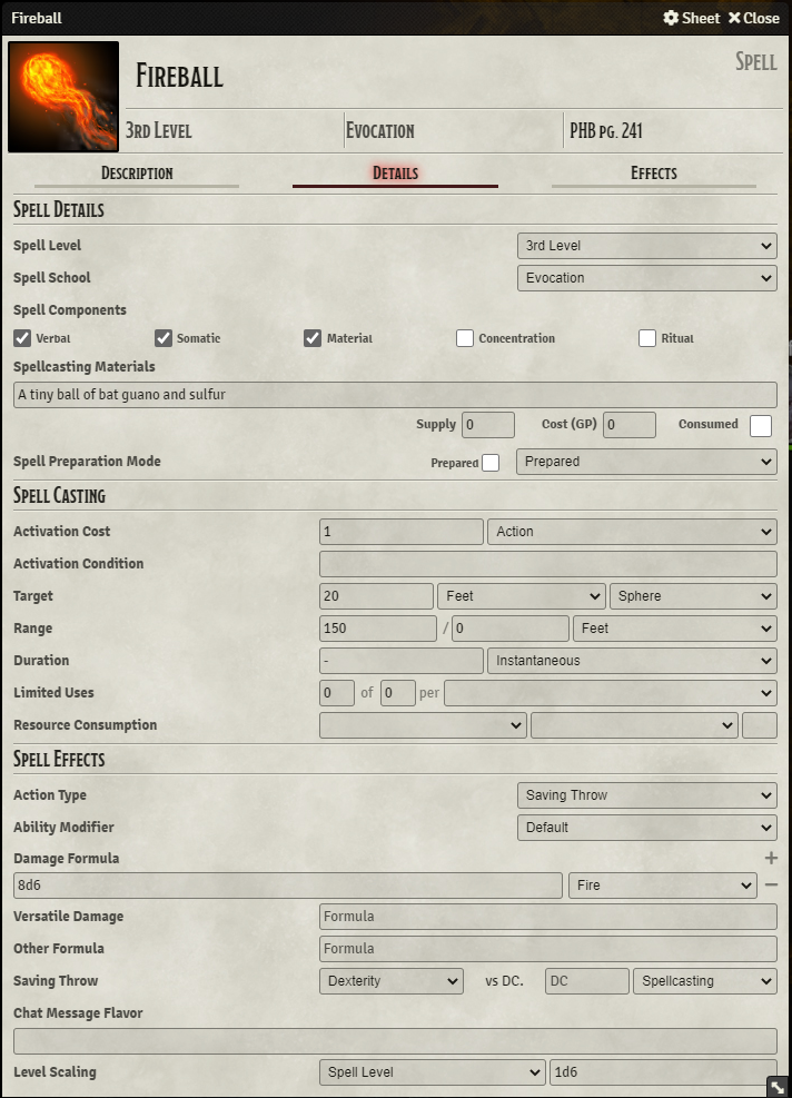 Null object when casting measured template spell with "Enable automatic template effects ...