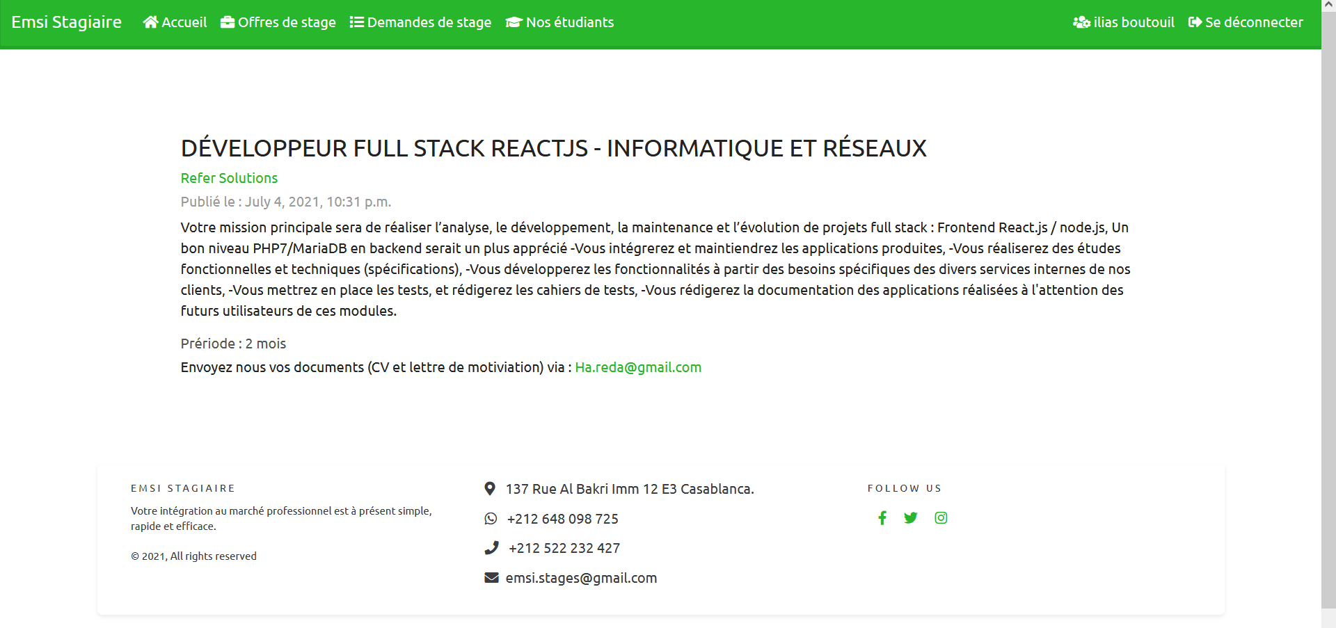 GitHub - IliasBoutouil/PFA-2021-Offres-Stage