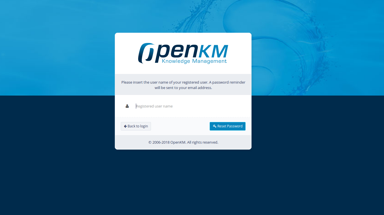 Forgot your Password Error · Issue #73 · openkm/document-management-system · GitHub