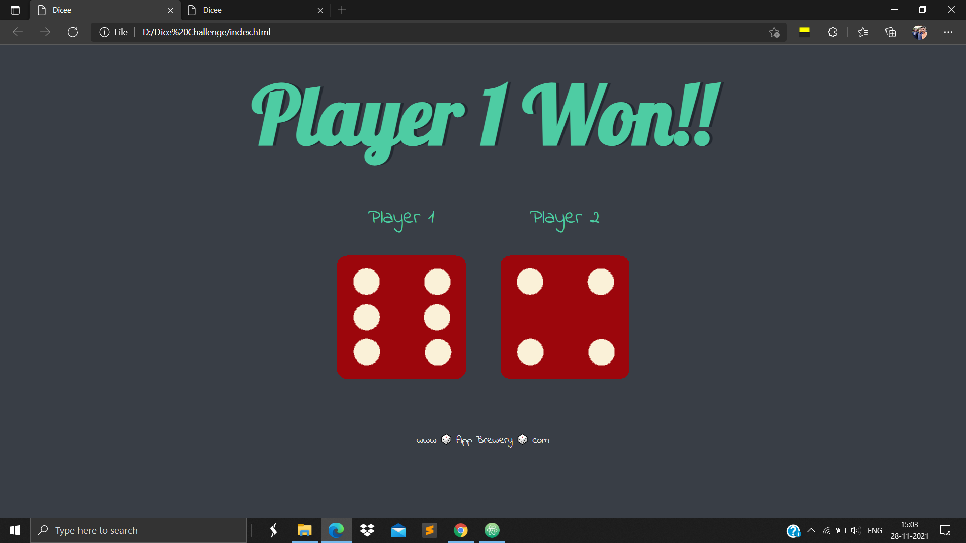 GitHub - Vip2016-0/A-Dice-Game: A game played between 2 people, 2 dice ...