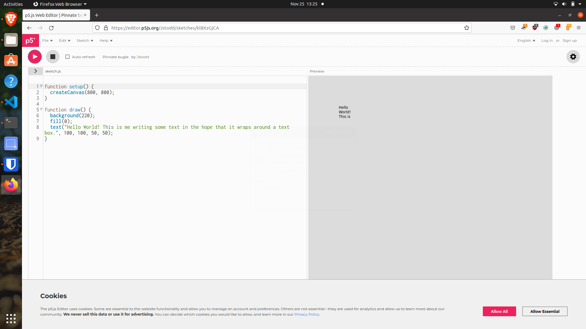 Text wrap not working · Issue #5478 · processing/p5.js · GitHub