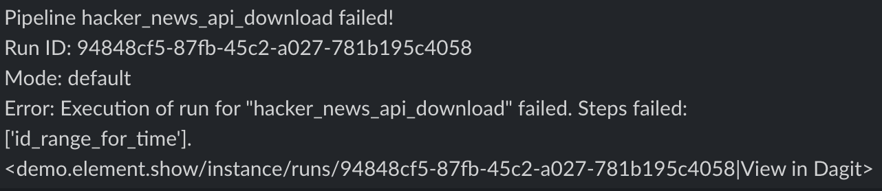 link in default slack_on_failure message does not render as link · Issue #5511 · dagster-io ...