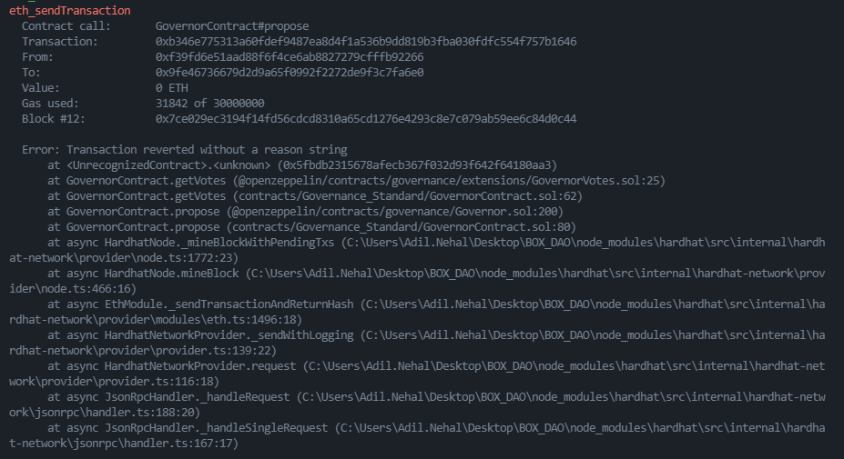 Error: Transaction reverted without a reason string at . · Issue #2517 · NomicFoundation/hardhat ...