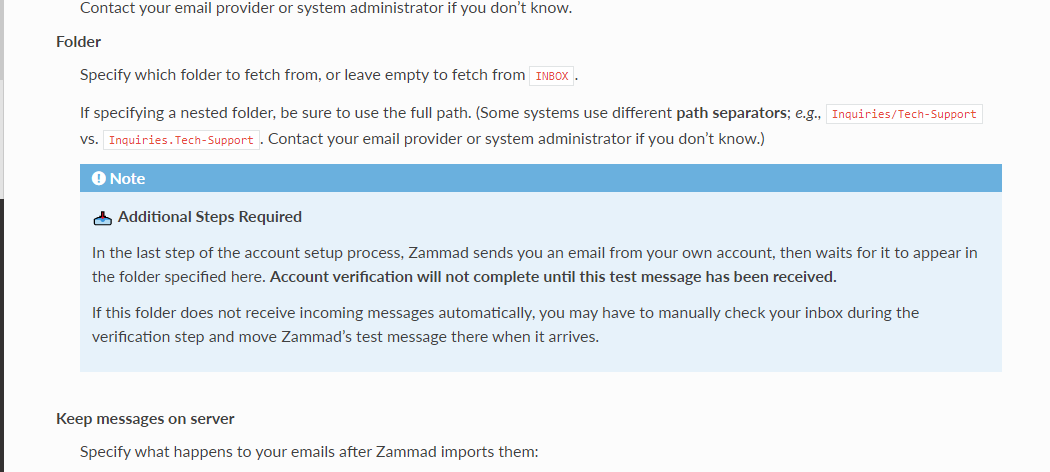 Zammad email config verification error when using imap folders different than inbox · Issue ...