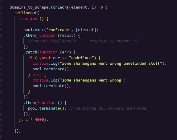 gets stuck in infinite loop with .catch(function (err) {} · Issue #311 · josdejong/workerpool ...