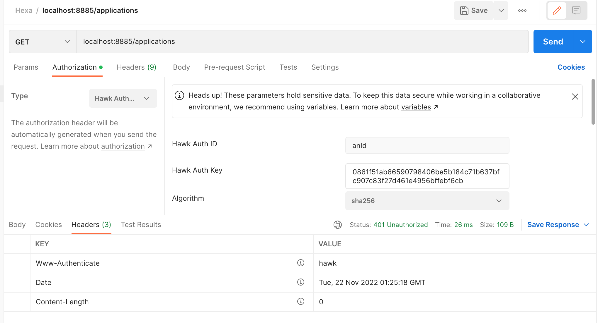 Hawk authorization failing with Postman · Issue #261 · hexa-org/policy-orchestrator · GitHub