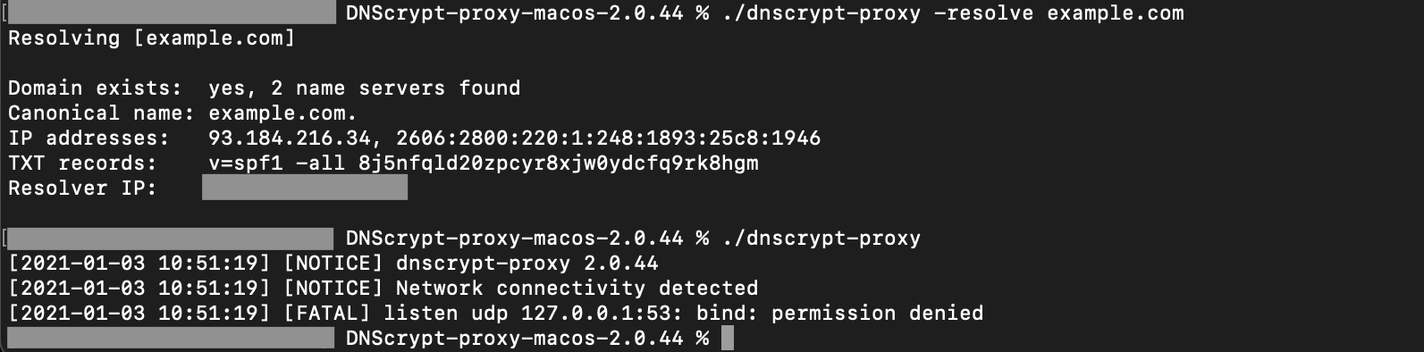 "Unrecognized DNS" & "listen udp 127.0.0.1:53: bind: permission denied" · Issue #1573 · DNSCrypt ...