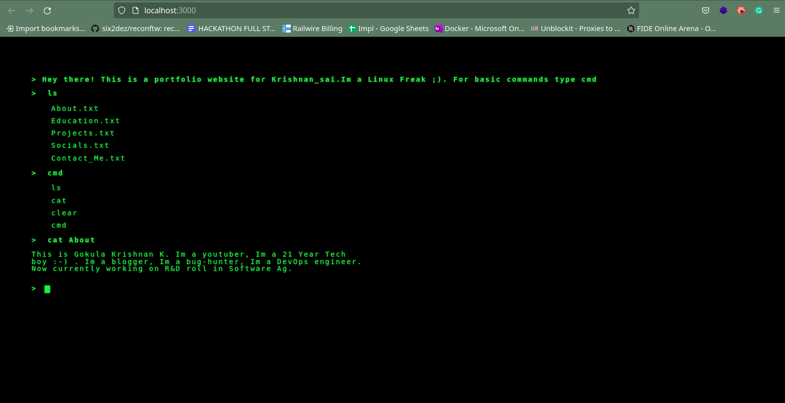 GitHub - krishnansai/my-portfolio: portfolio-Linux