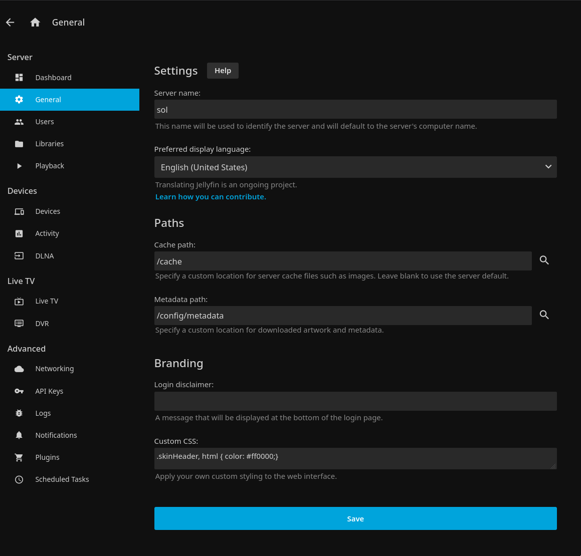 Custom Css Branding Not Taking Priority · Issue 742 · Jellyfinjellyfin Web · Github