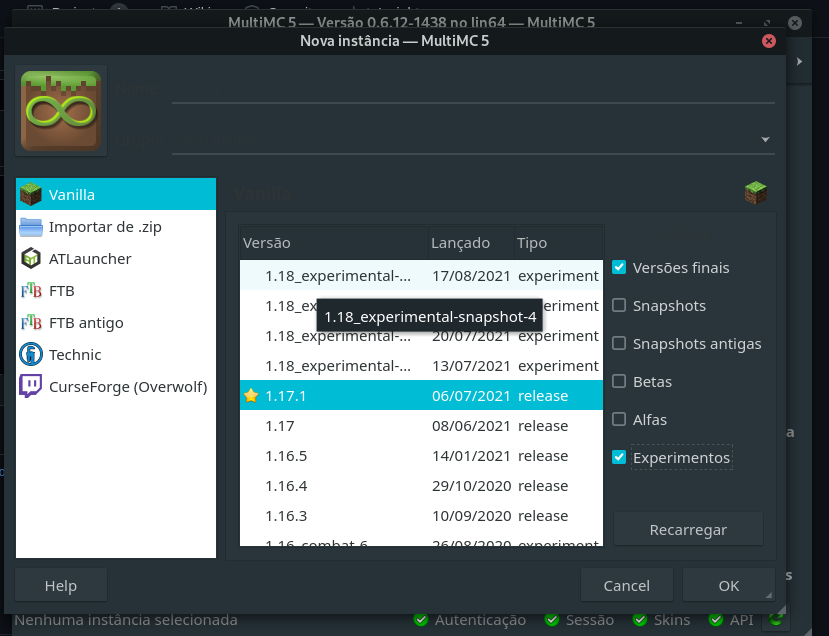Download the experiment version of minecraft · Issue #971 · HMCL-dev/HMCL · GitHub