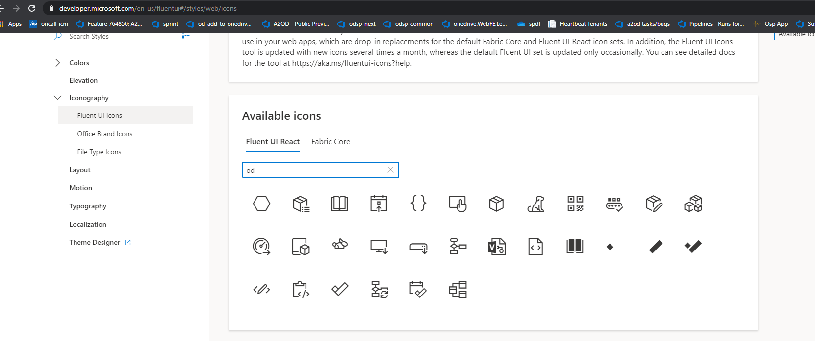 ODLink(E4BB) &ODLink12(E4BC) icons missing in fabric · Issue #15026 · microsoft/fluentui · GitHub
