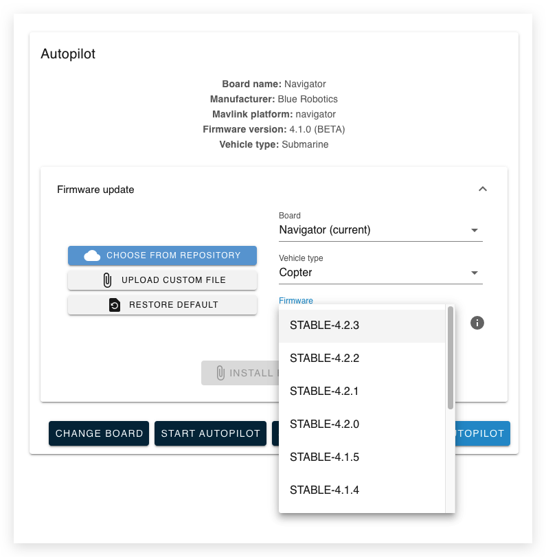 bug: ardupilot-manager: ArduCopter failing to fetch for Navigator · Issue #1153 · bluerobotics ...