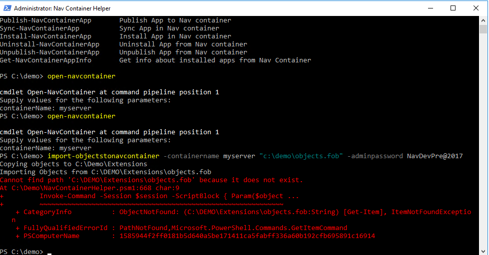 Not able to import objects import-objectstonavcontainer · Issue #75 · microsoft/nav-docker · GitHub