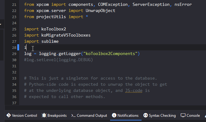 Can't get completions after `import` statement · Issue #2806 · Komodo/KomodoEdit · GitHub
