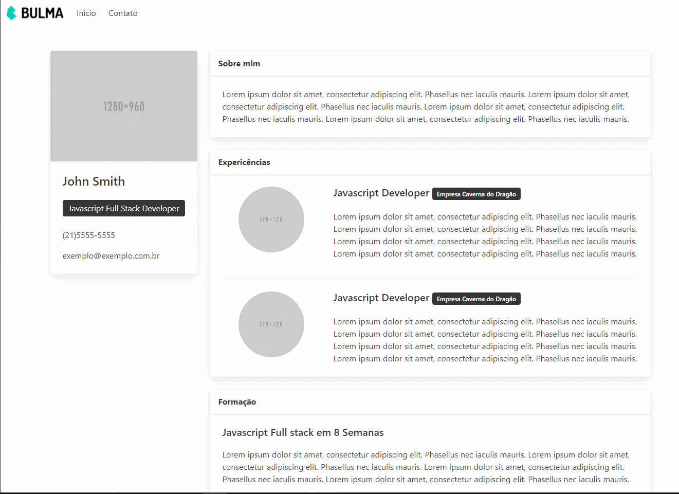 GitHub - matheuslei/OneBitCode-PortfolioWithBulma: Criação de portfólio ...