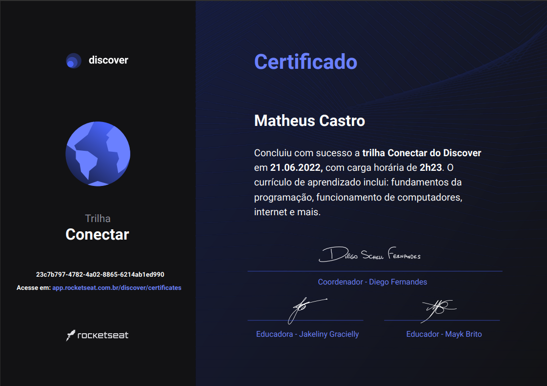 GitHub - matheuslei/Certificados: Repositório para certificados