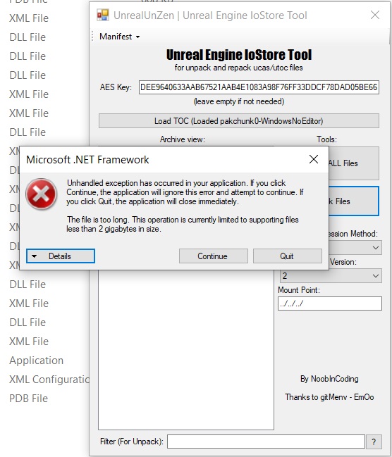 limited to supporting file less than 2GB size · Issue #21 · rm-NoobInCoding/UnrealUnZen · GitHub