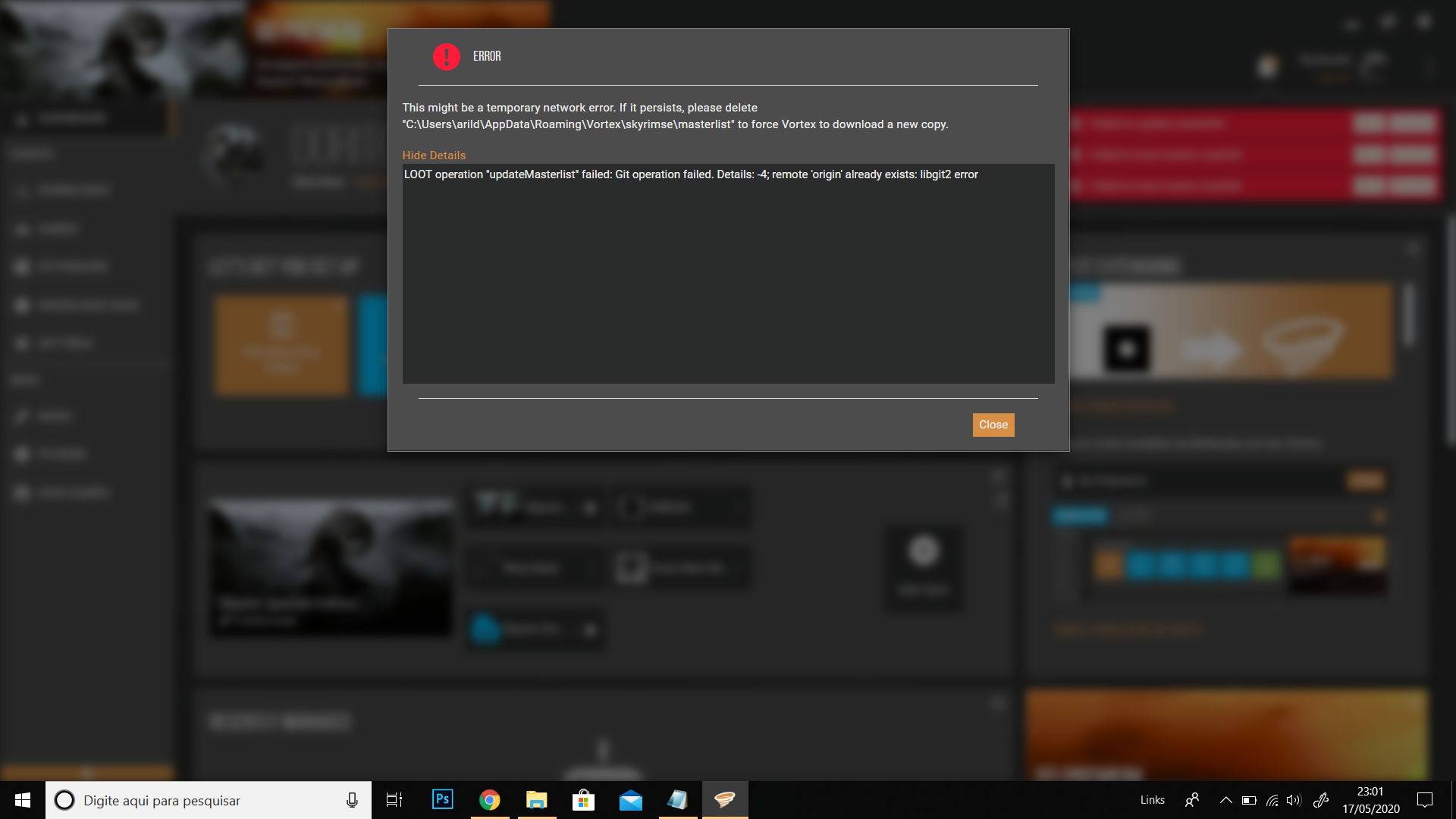 Vortex failing to update the masterlist in Skyrim · Issue #6256 · Nexus ...