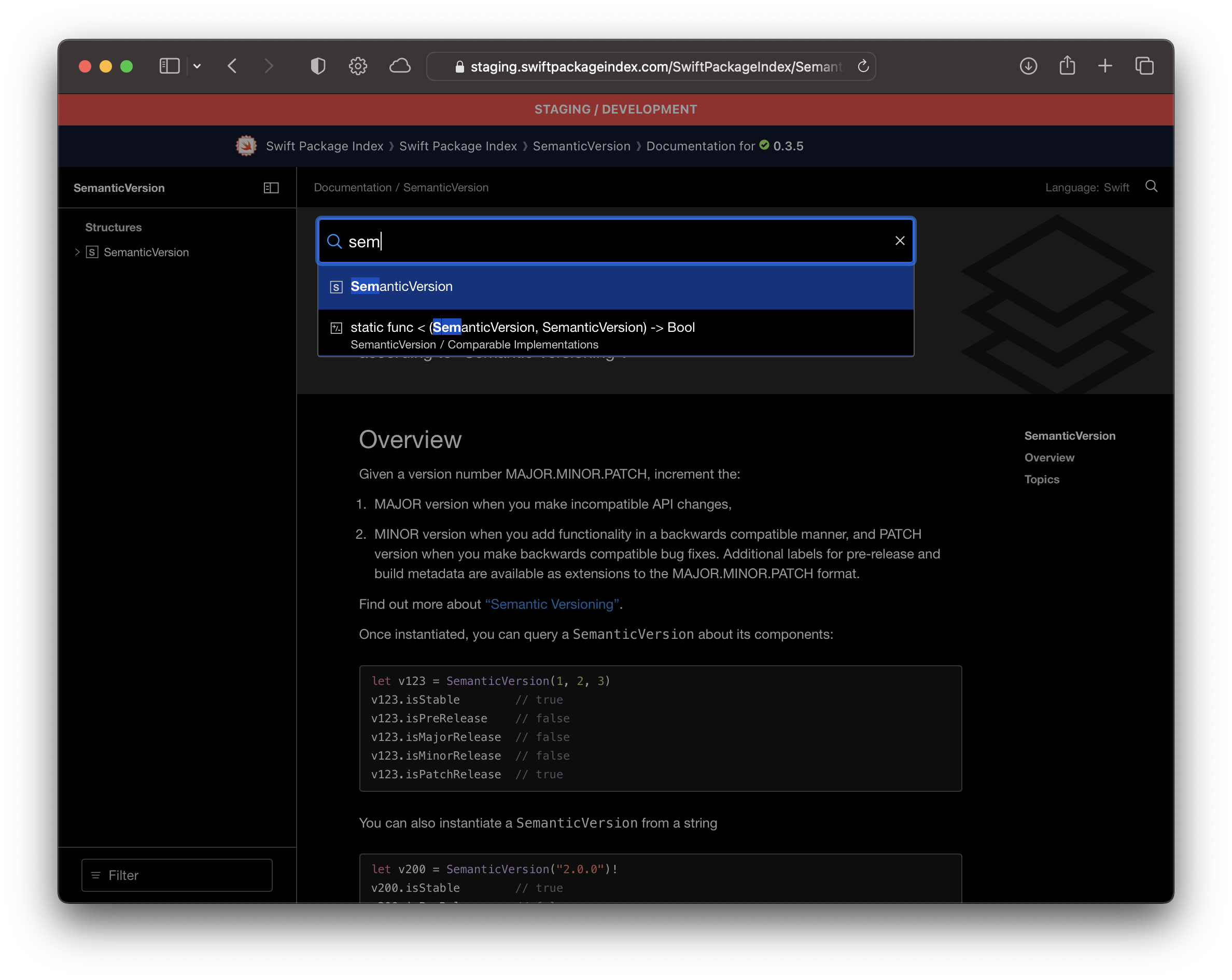 Preview Docc Feature On Staging · Issue 2129 · Swiftpackageindexswiftpackageindex Server · Github 3168