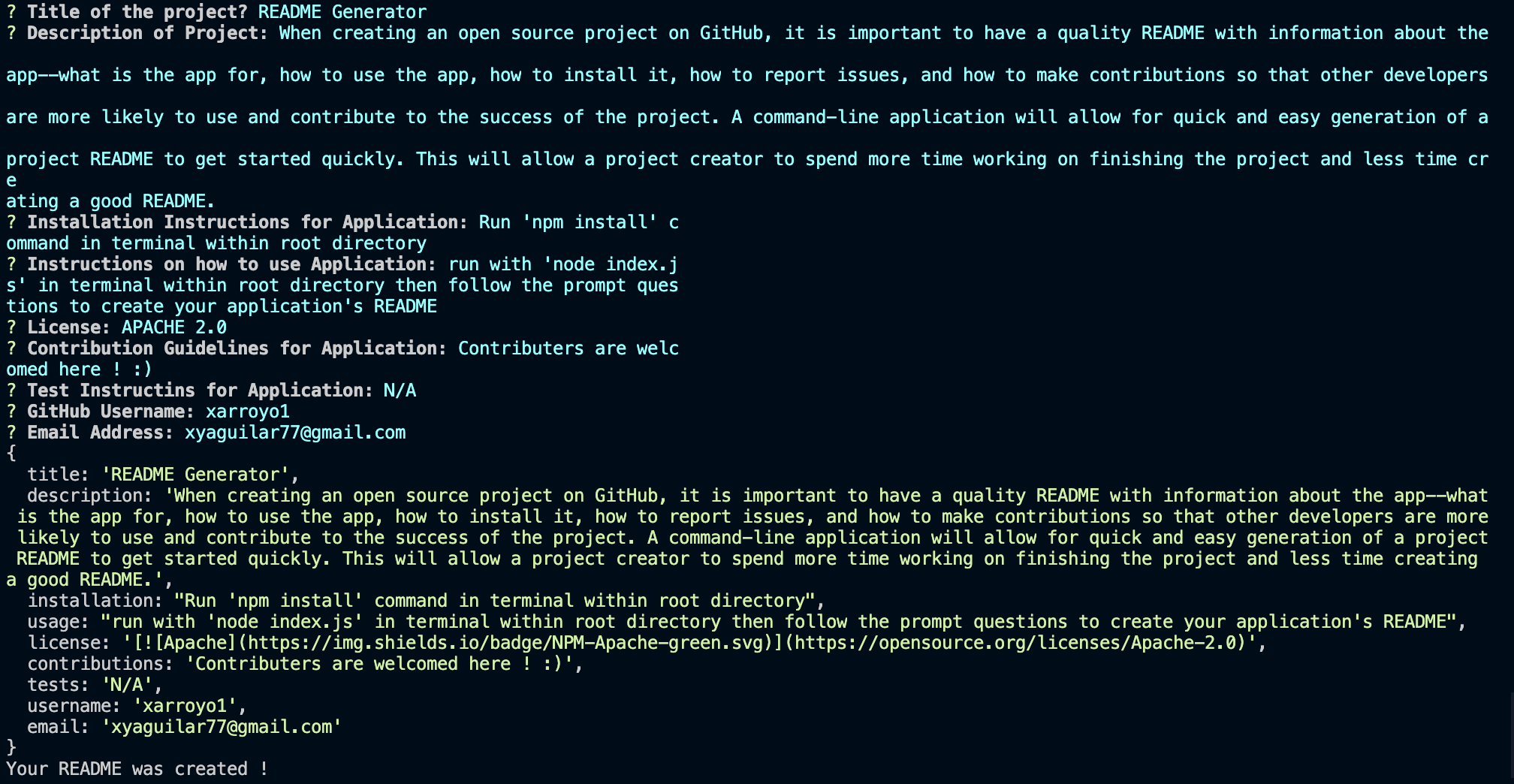 Github Xaguilar1 Readme Generator This Readme Generator Allows Developers To Create A Simple