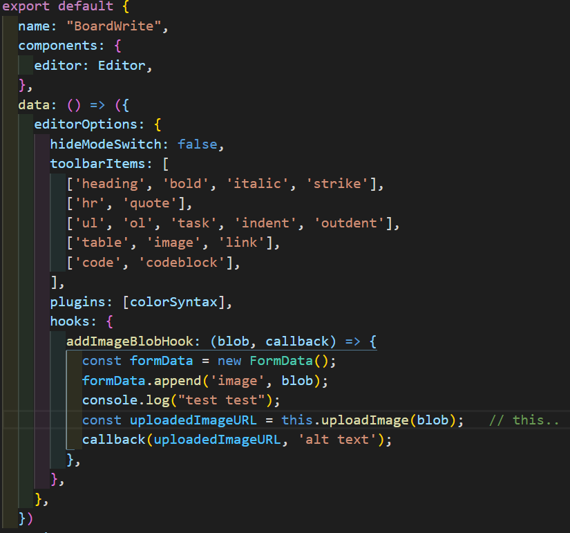 how to apply addImageBlobHook in Vue.js?? · Issue #2199 · nhn/tui.editor · GitHub