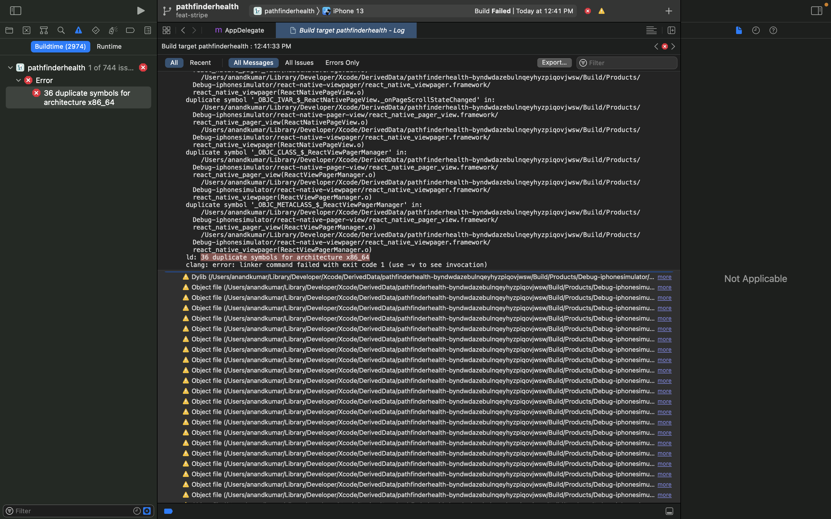 36 Duplicate Symbols For Architecture X8664 · Issue 35558 · Facebookreact Native · Github 