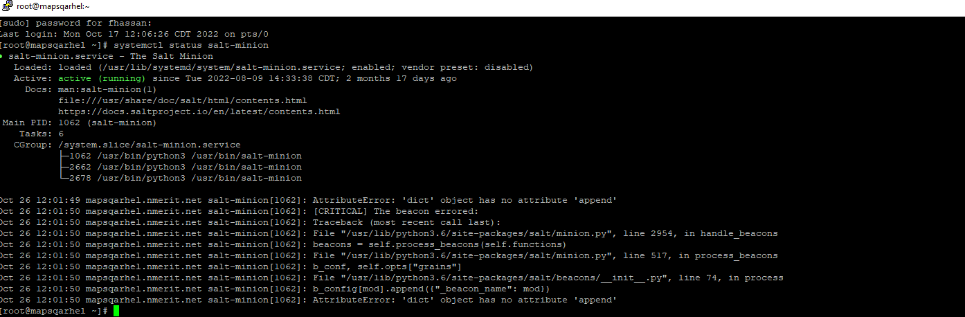 systemctl status salt-minion · Issue #6079 · uyuni-project/uyuni · GitHub