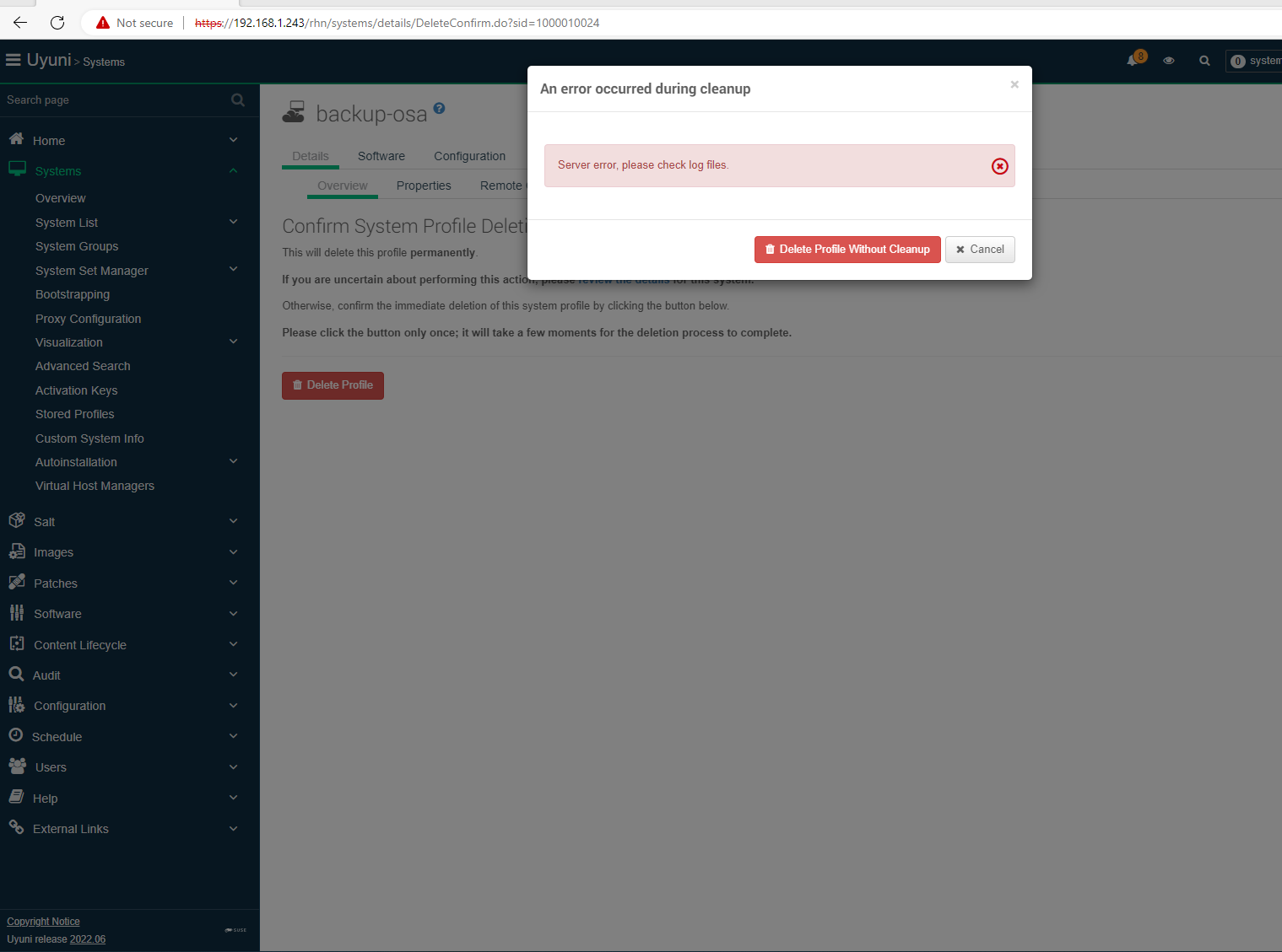 Remove a Client from Uyuni Portal · Issue #6329 · uyuni-project/uyuni · GitHub