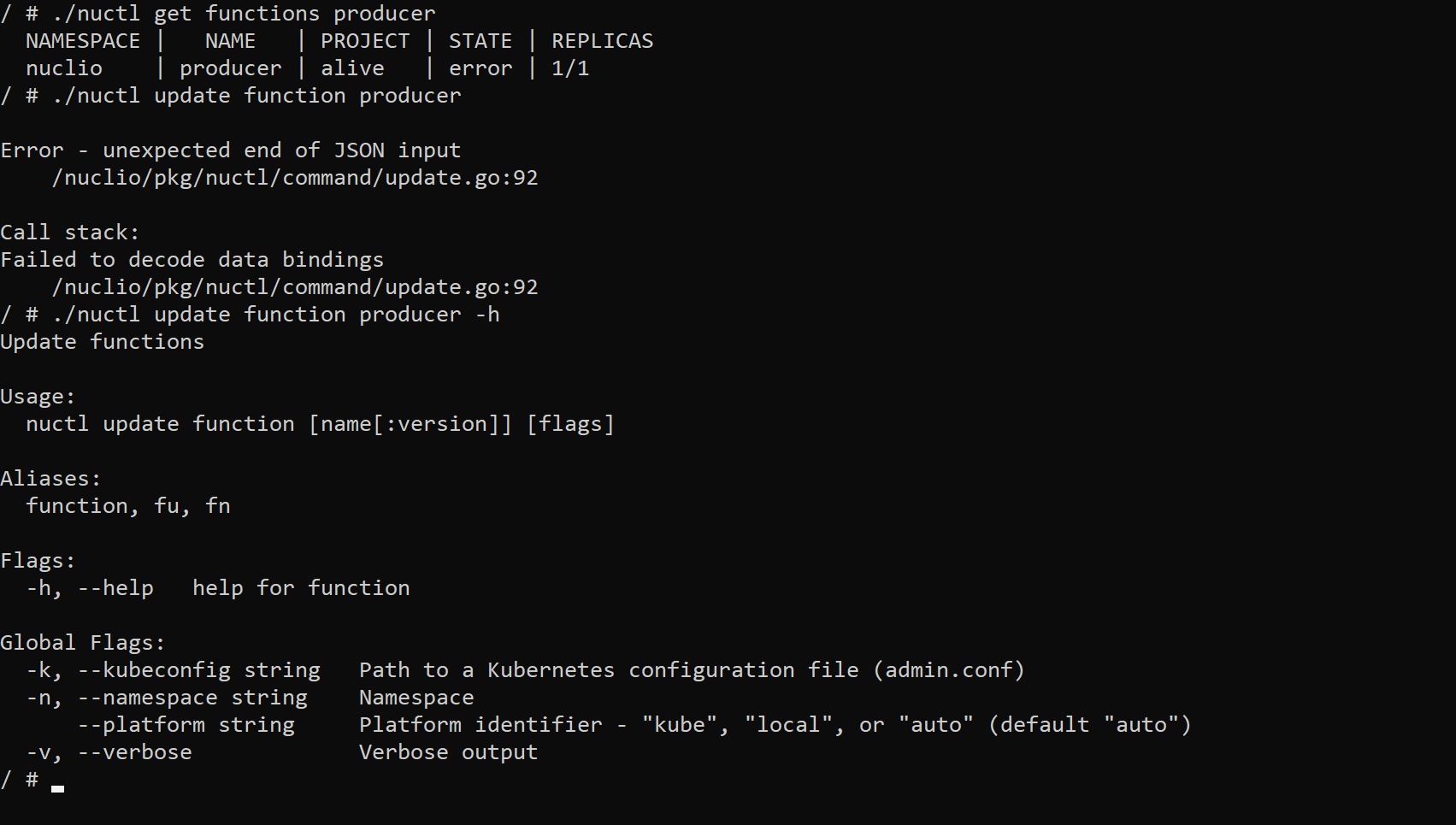 update function issues · Issue #2401 · nuclio/nuclio · GitHub