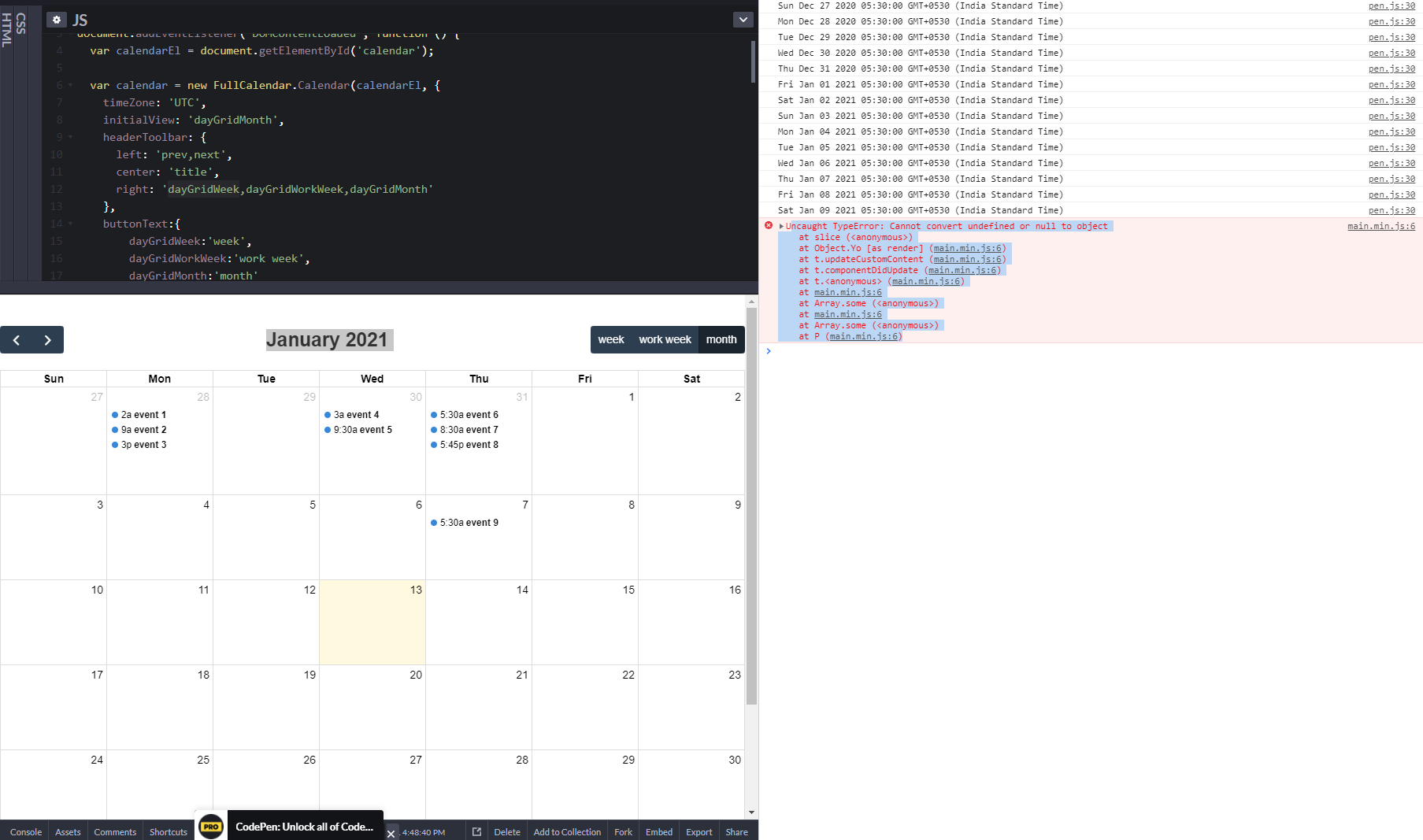 Error when eventContent is providing domNodes as a view-specific option then switching to a view ...