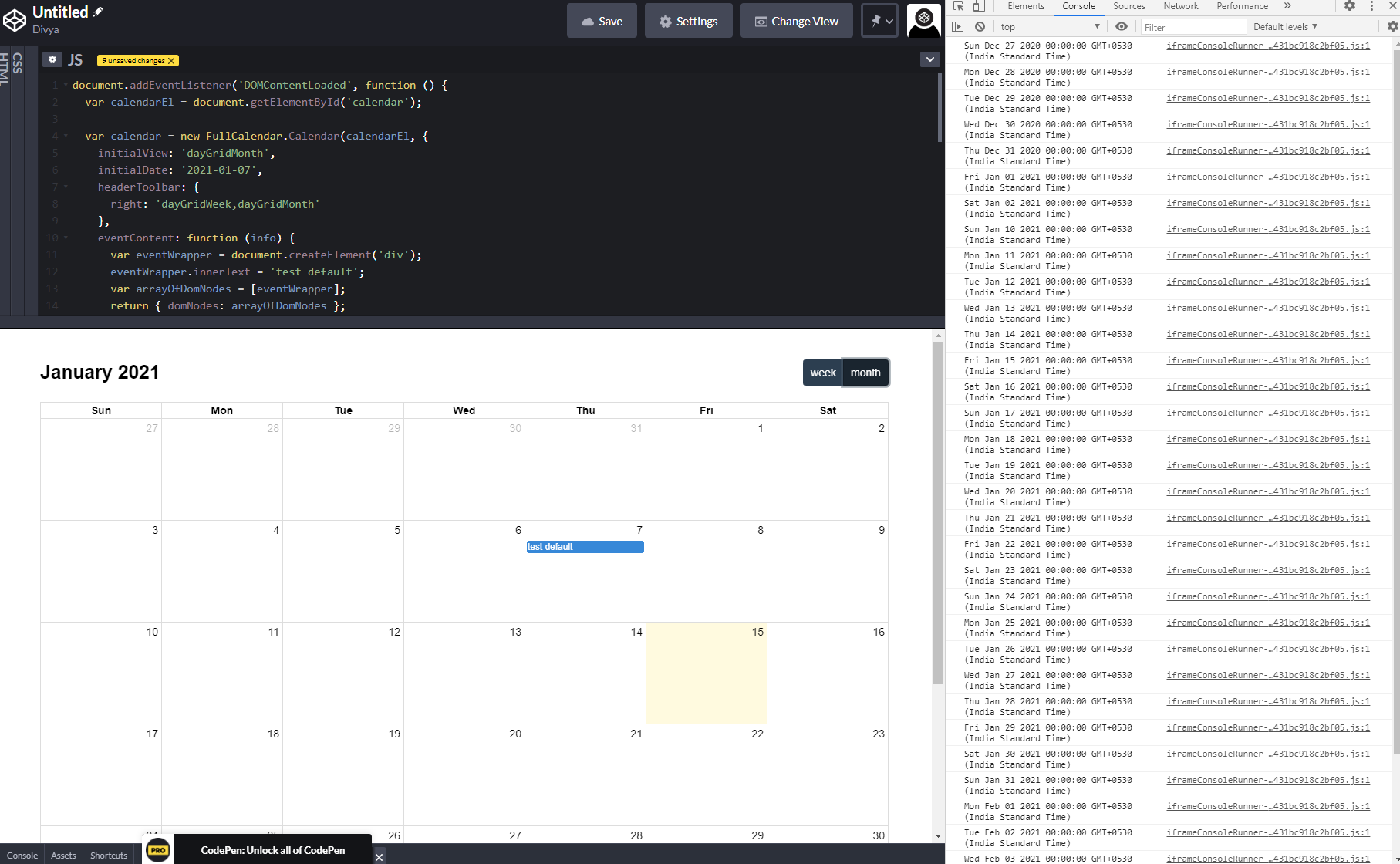 dates are not called in dayCellDidMount property in month view, when ...