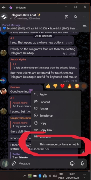 Emoji pack info in context menu is not displayed correctly · Issue #2840 · UnigramDev/Unigram ...