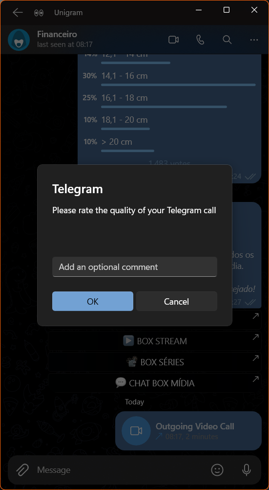 Empty fields when choosing the account for a video chat · Issue #2893 · UnigramDev/Unigram · GitHub