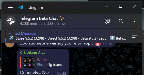 Unable to join a video chat through the profile page · Issue #2992 · UnigramDev/Unigram · GitHub