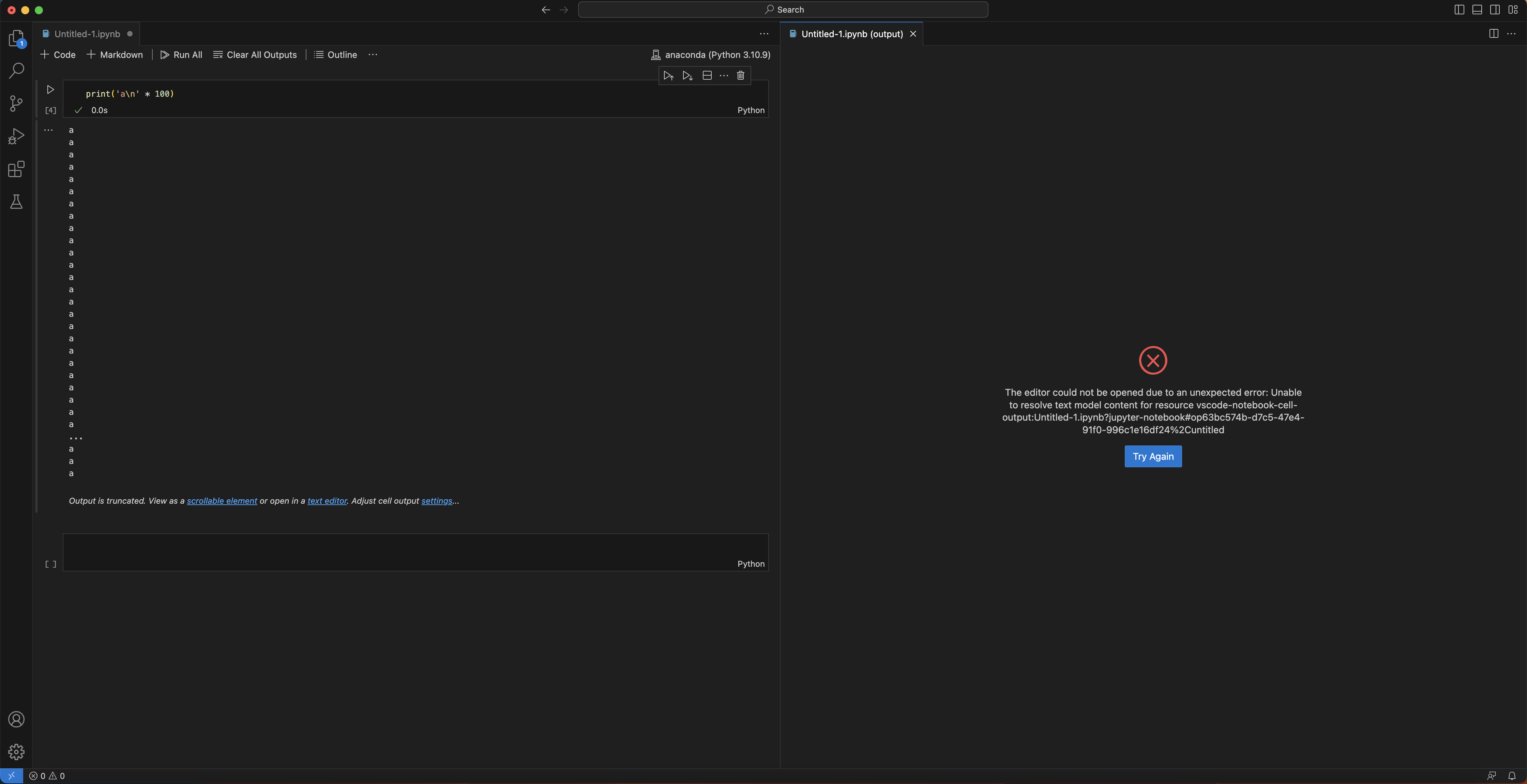 Opening Cell Output In Text Editor Fails After Rerun · Issue 13980 · Microsoftvscode Jupyter 