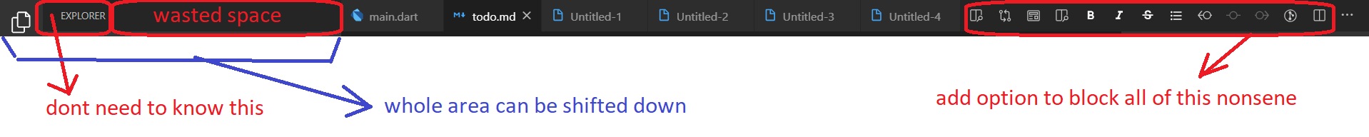 Increase available tab area · Issue #84010 · microsoft/vscode · GitHub