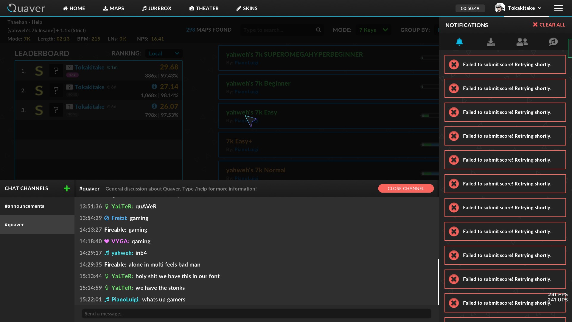 I can't submit scores · Issue #2323 · Quaver/Quaver · GitHub
