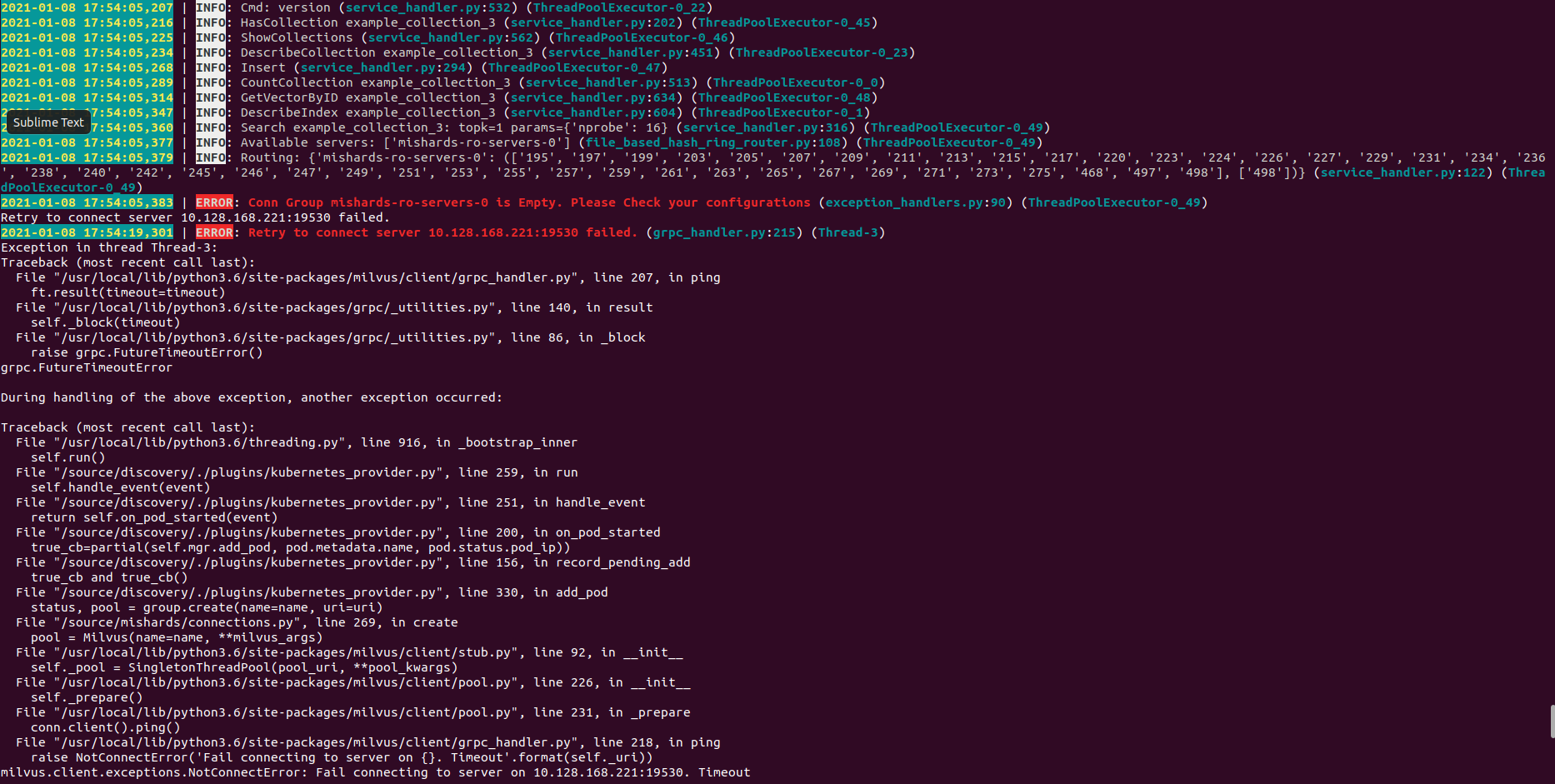 Mishards does not recover after failing one or more read-only servers. · Issue #4618 · milvus-io ...