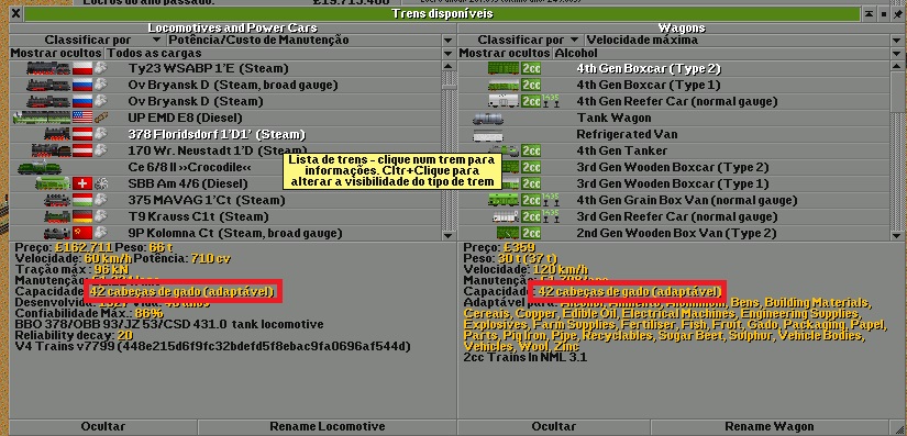 Bug Report - Separate Purchase Window for Engines and Wagons shows Incorrect Engine Capacities ...
