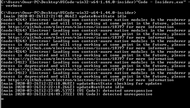 Visual Studio Code is not opening. Keeps telling "The Window is no ...
