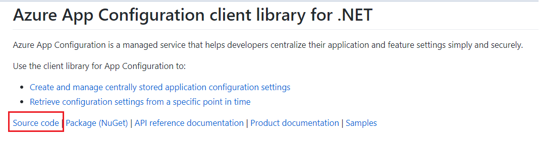 Azure.Data.AppConfiguration Readme issue · Issue #15309 · Azure/azure-sdk-for-net · GitHub